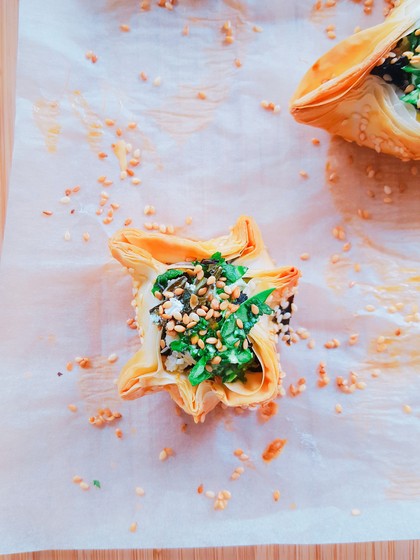 Kale & Goats Cheese Filo Parcels | Tajinny.com